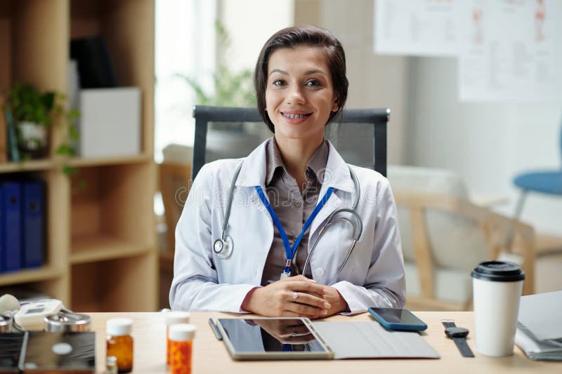 Smiling General Practitioner Stock Image - Image of confidence, labcoat ...