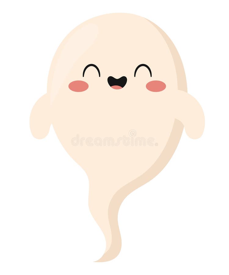 Smiling ghost design stock vector. Illustration of halloween - 256290019
