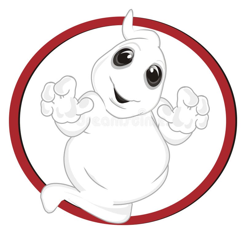 Ghost and red sign stock illustration. Illustration of horror - 125162215