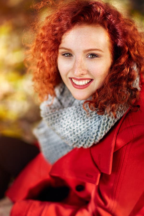 Smiling ginger girl stock image. Image of beautiful, attractive - 78701827