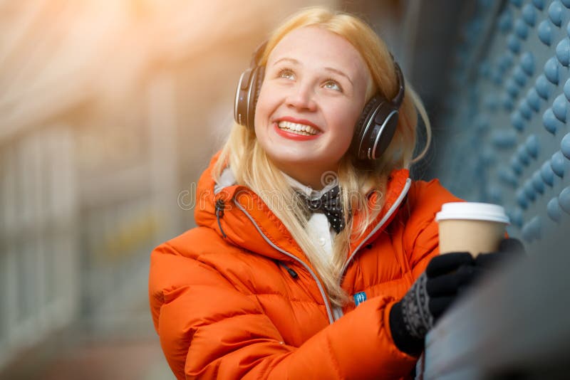 Smiling Ginger in Orange Jacket Stock Image - Image of adult, executive ...