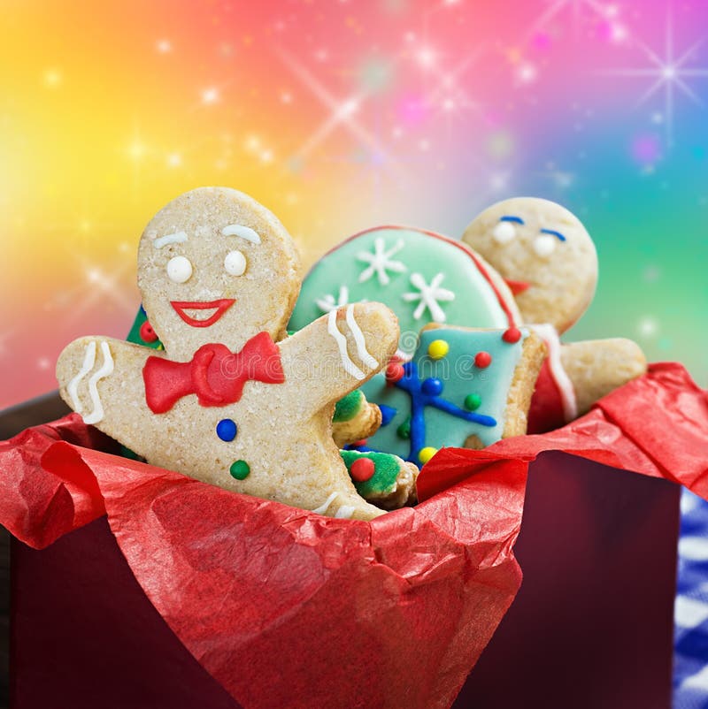 Smiling Gingerbread Man Cookies Stock Image - Image of colorful ...