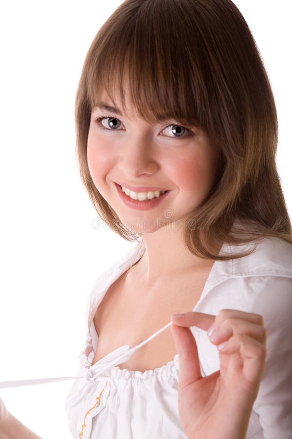 Smiling girl stock image. Image of attractive, white - 11835203
