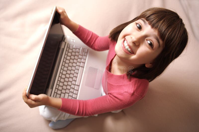 Smiling girl stock image. Image of pink, learning, portrait - 12014525