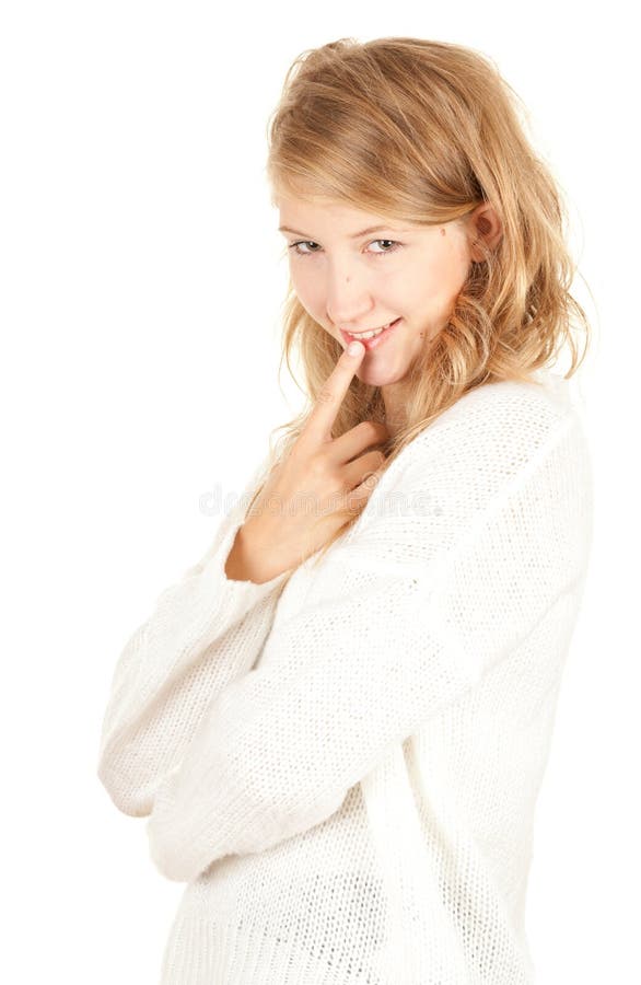 Smiling fat girl stock photo. Image of happy, obesity - 20630704