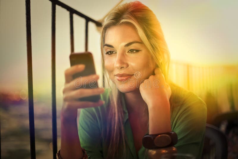 Smiling girl stock photo. Image of telephone, communication - 46941302