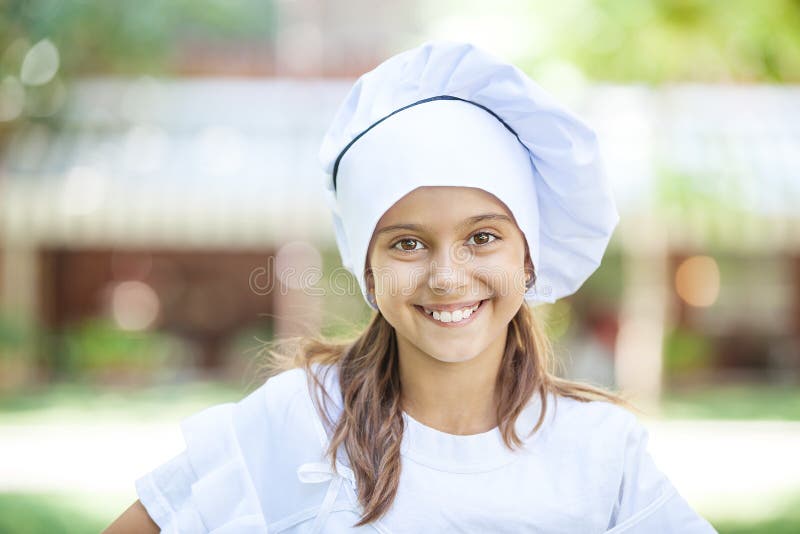 Smiling Girl in a Chef S Hat Stock Photo - Image of eyes, female: 71366330