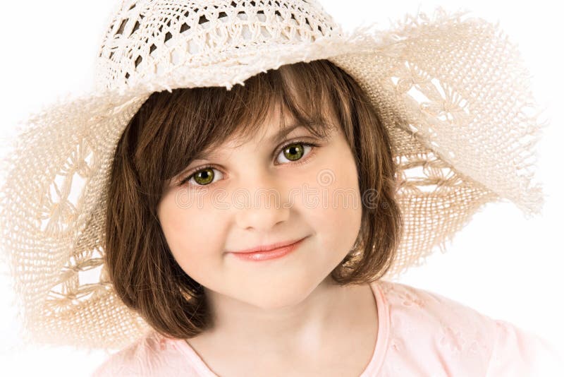 Smiling girl in a hat stock image. Image of fashion, bonnet - 17123721