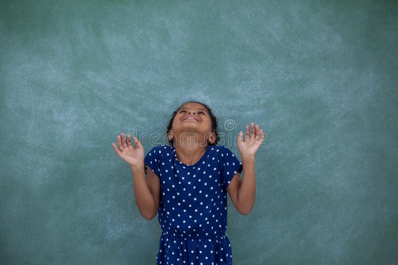 Smiling Girl with Head Back Stock Photo - Image of dreaming, gesturing ...