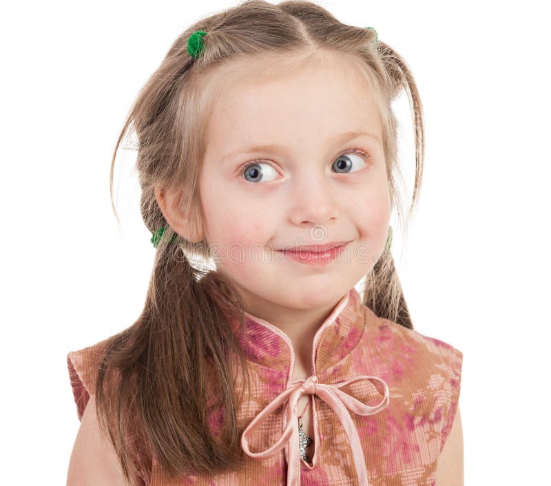 Smiling Girl Portrait Isolated Stock Image - Image of face, braid: 30603855