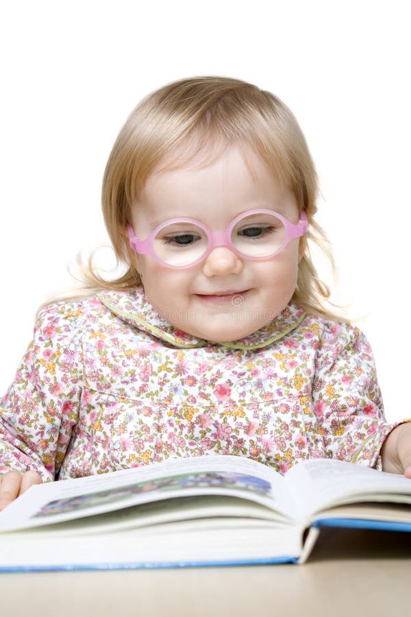Smiling girl reading book stock image. Image of cute - 11349971