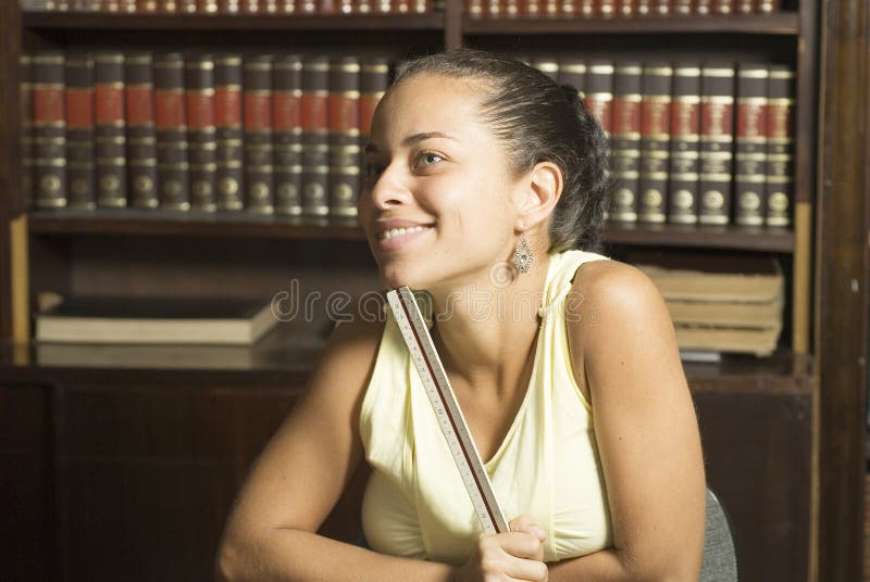 Smiling Girl with Ruler stock photo. Image of american - 6275548