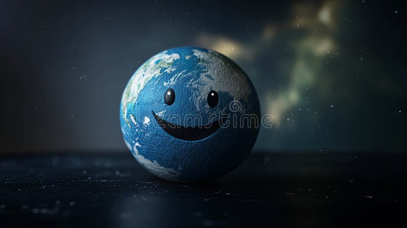 Smiling Globe Representing Earth with Cheerful Expression, Symbolizing ...