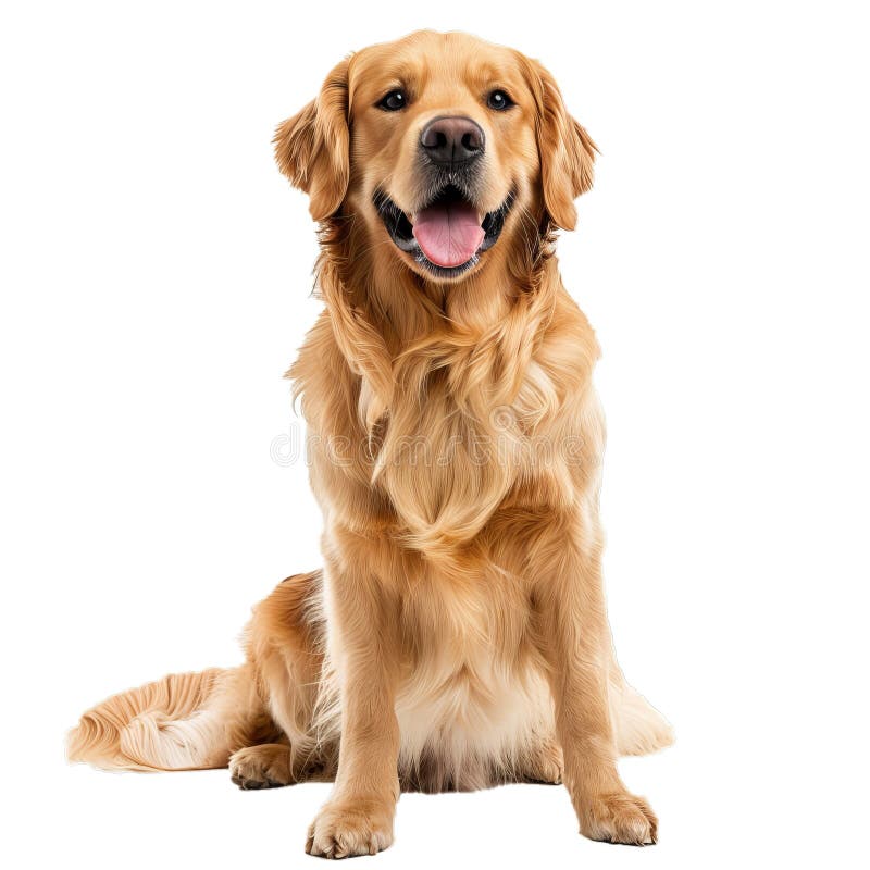 Smiling Golden Retriever on Transparent Background Stock Image - Image ...