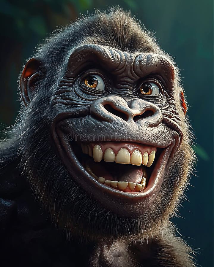 Smiling Gorilla with Expressive Face. Generative Ai Stock Photo - Image ...