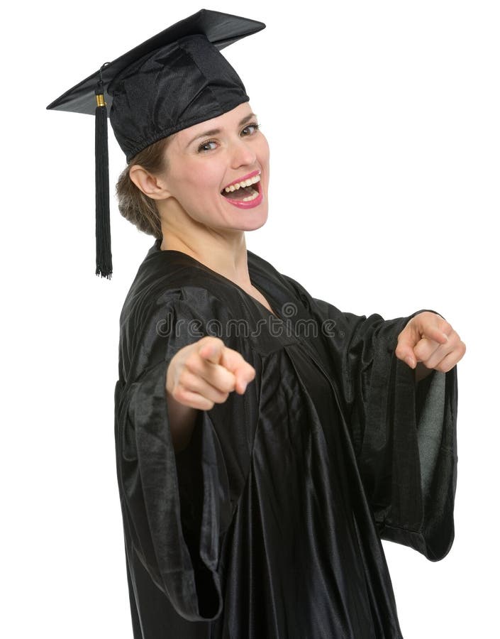 Smiling Graduation Student Girl Whispering News Stock Image - Image of ...