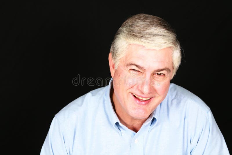 Happy Older Man with Silver Hair Stock Photo - Image of real, elderly ...