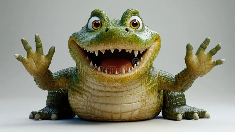 Friendly Cartoon Crocodile stock illustration. Illustration of ...