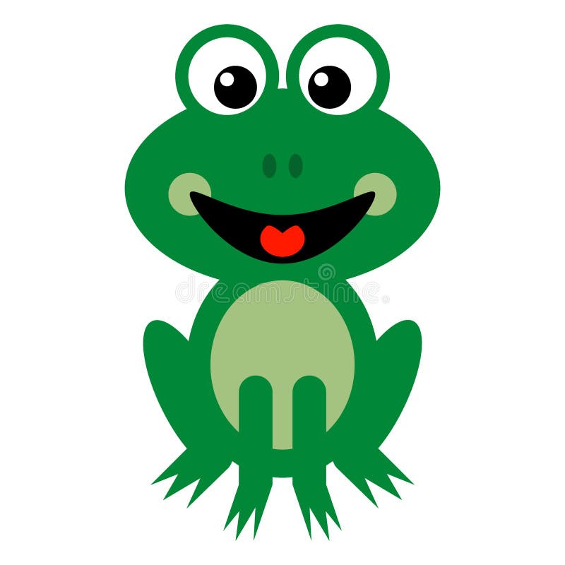 Smiling Green Frog Cartoon stock vector. Illustration of design - 76610127
