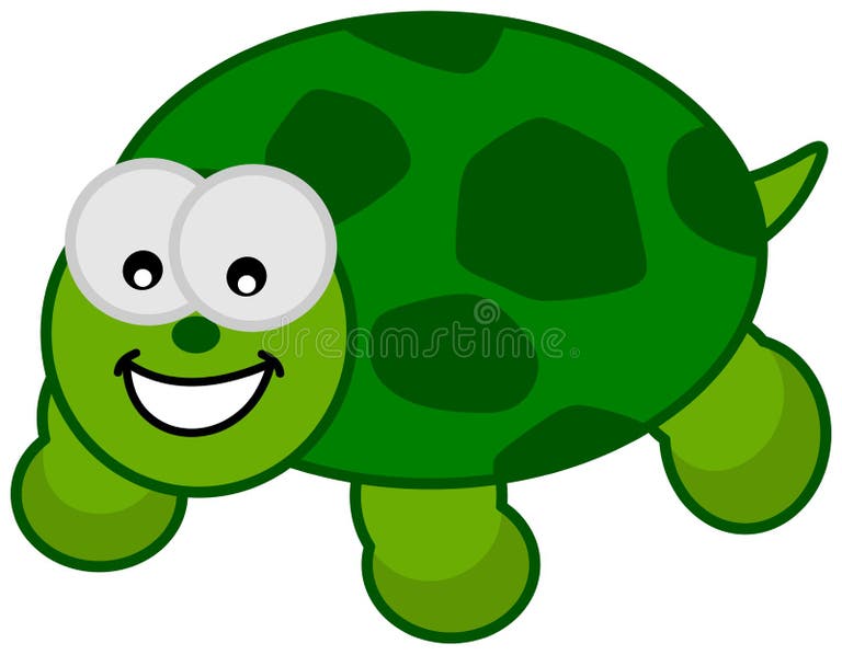 A smiling green turtle stock illustration. Illustration of happiness ...
