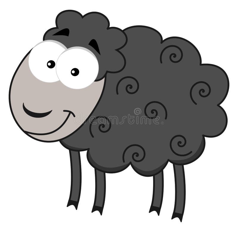 Smiling grey sheep stock vector. Illustration of herbivorous - 53978522