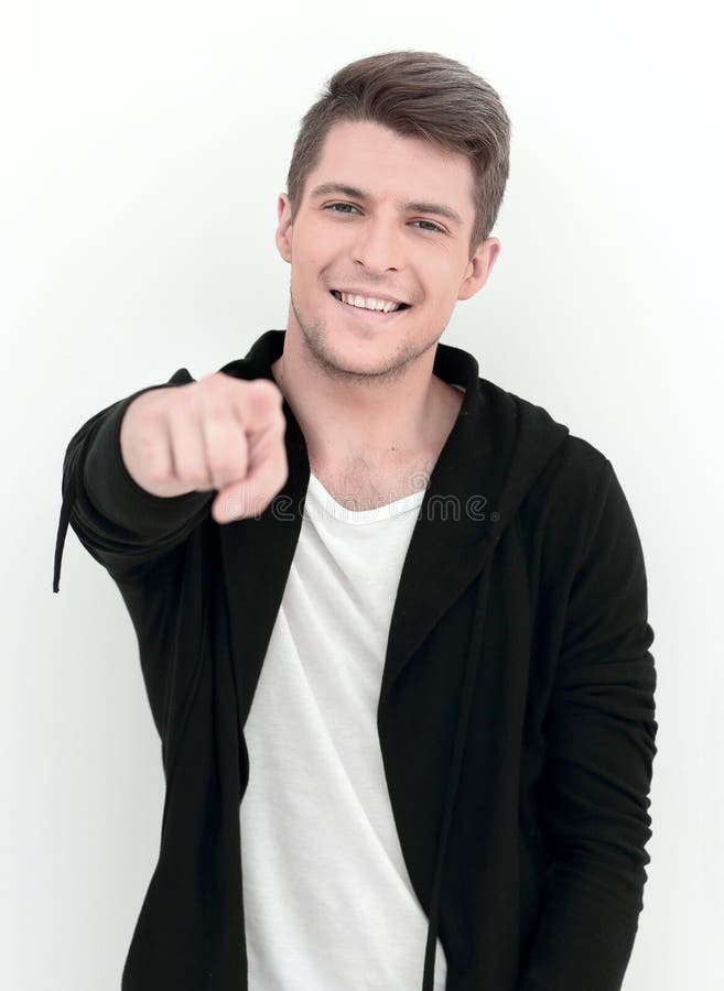Smiling Guy Pointing at You Stock Image - Image of male, shot: 140523305