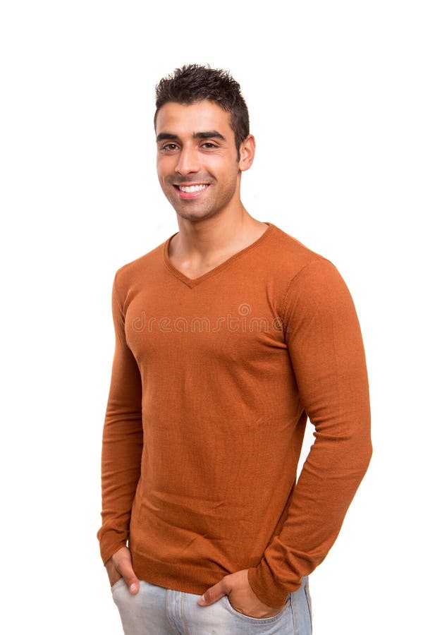 Smiling Guy Demonstrates Torso Stock Photo - Image of adult, smile ...