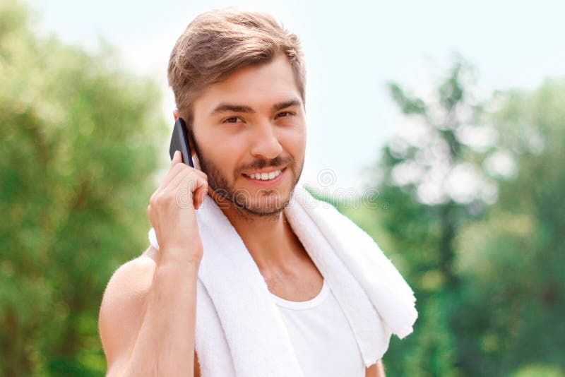 Smiling Guy Talking on Phone Stock Image - Image of fresh, emotion ...
