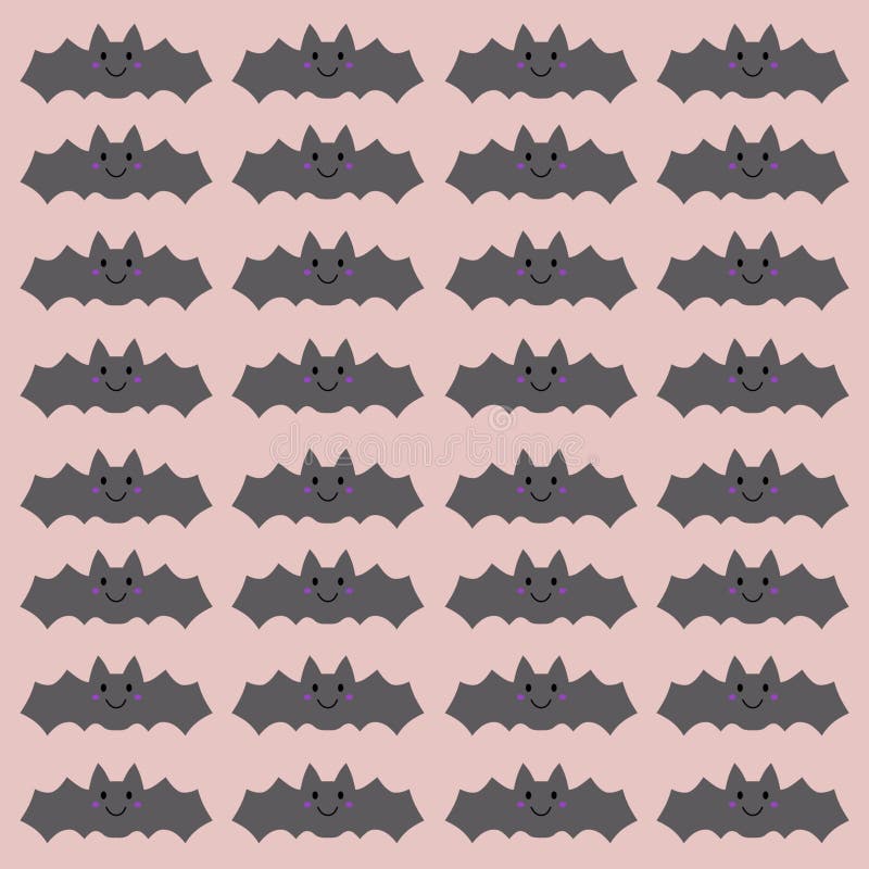SMILING HALLOWEEN BATS on PINK DESIGN PATTERN TEXTURE Stock Vector ...