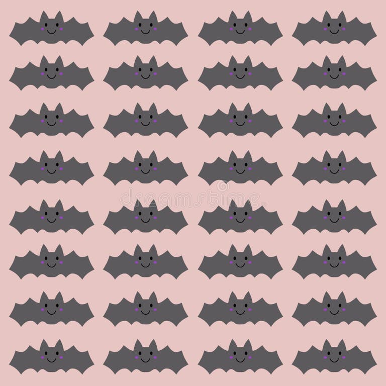 Smiling Halloween Bats on Pink Design Pattern Texture Stock Vector ...