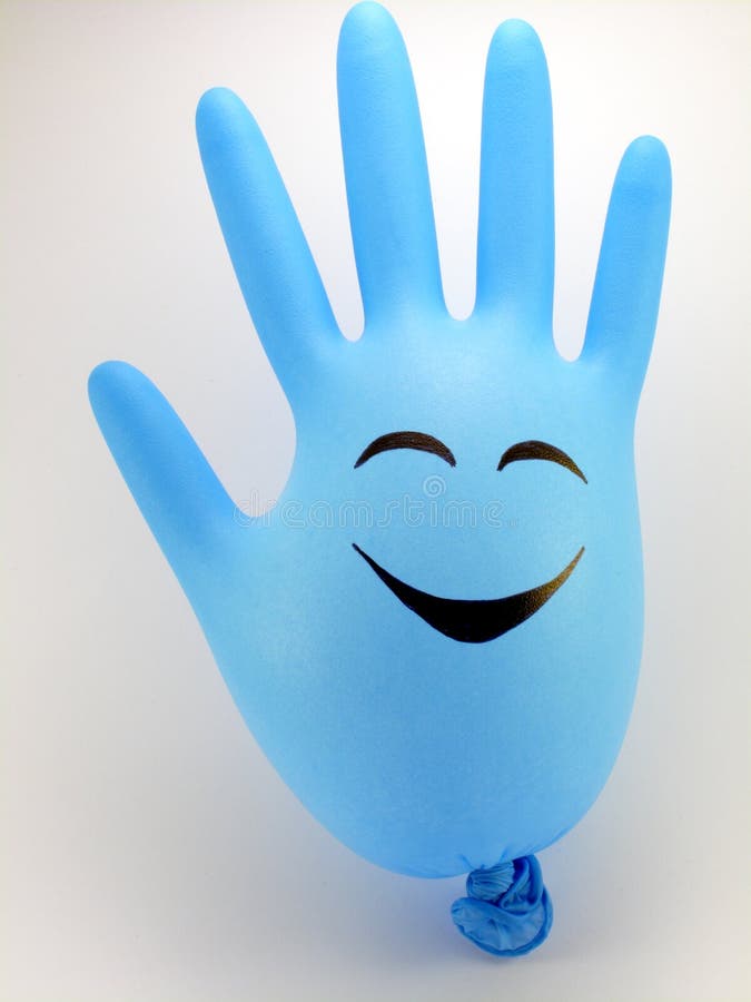 Smiling hand stock image. Image of hands, inflate, blue - 8880693