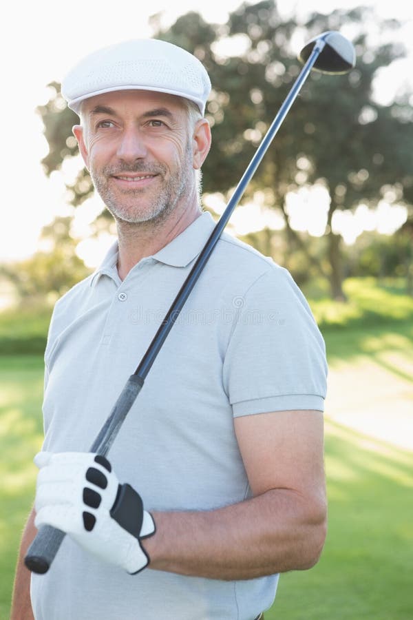 Handsome Golfer Man Taking Shot Stock Photo - Image of length ...