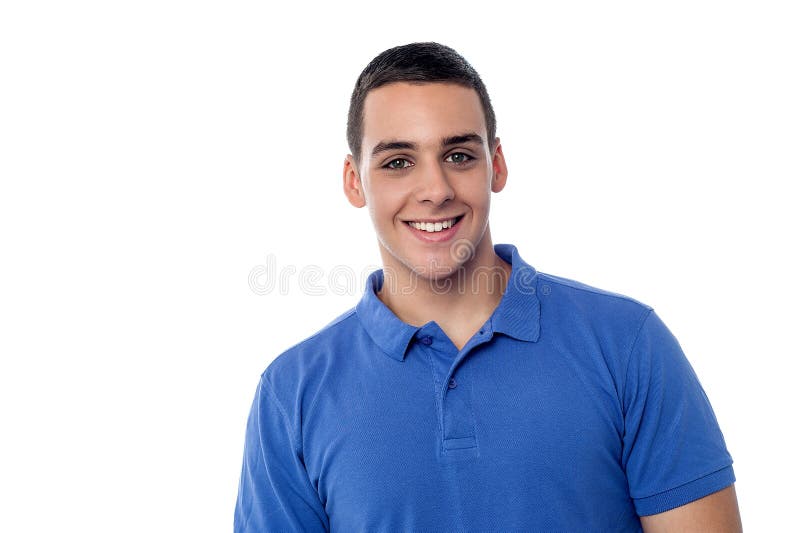 Smiling Handsome Guy Isolated Over White Stock Image - Image of ...
