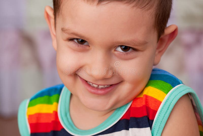 Smiling Handsome Little Boy Stock Photo - Image of preschool, lively ...