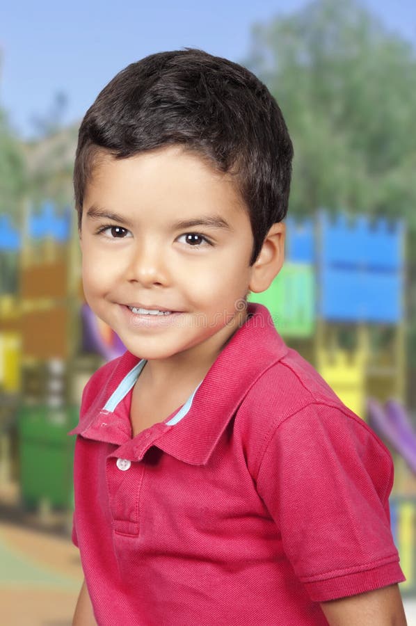 Smiling, Handsome Little Boy Stock Image - Image of relaxed, casual ...