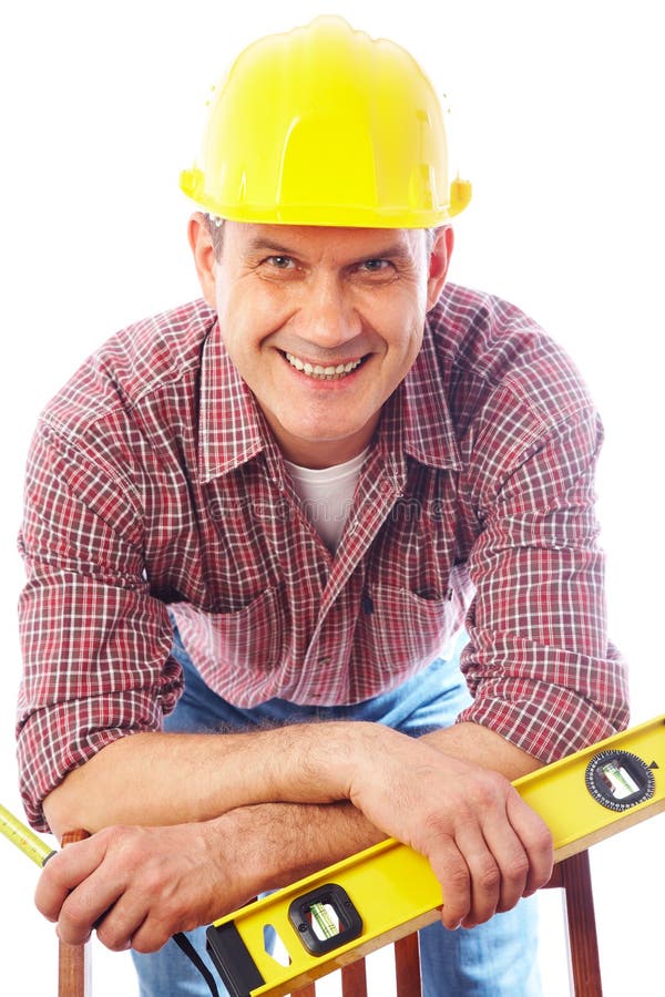 Builder shows gesture OK stock photo. Image of handyman - 13820936