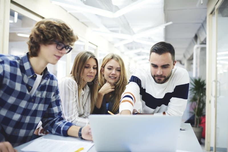 Smiling Handsome Young International Students Resting after Lesson ...