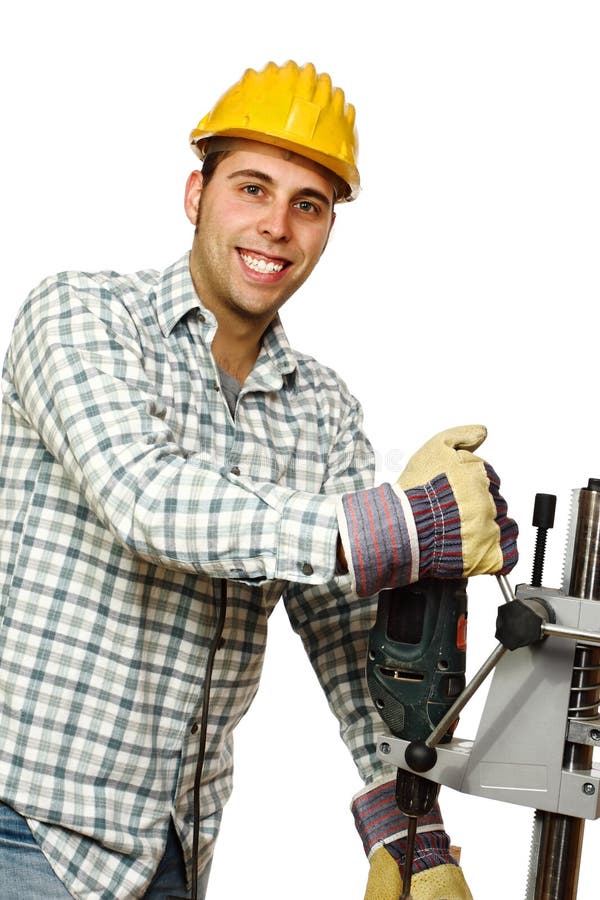 Smiling handyman stock photo. Image of hardhat, craftsman - 11721096