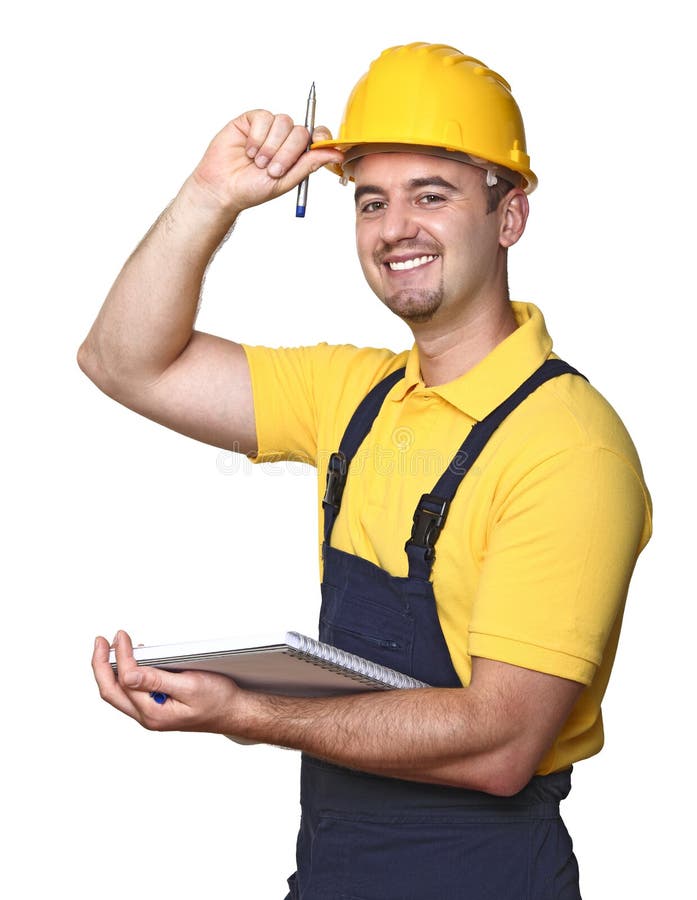 Standing Handyman With Toolbox Stock Image - Image of foreman, close ...
