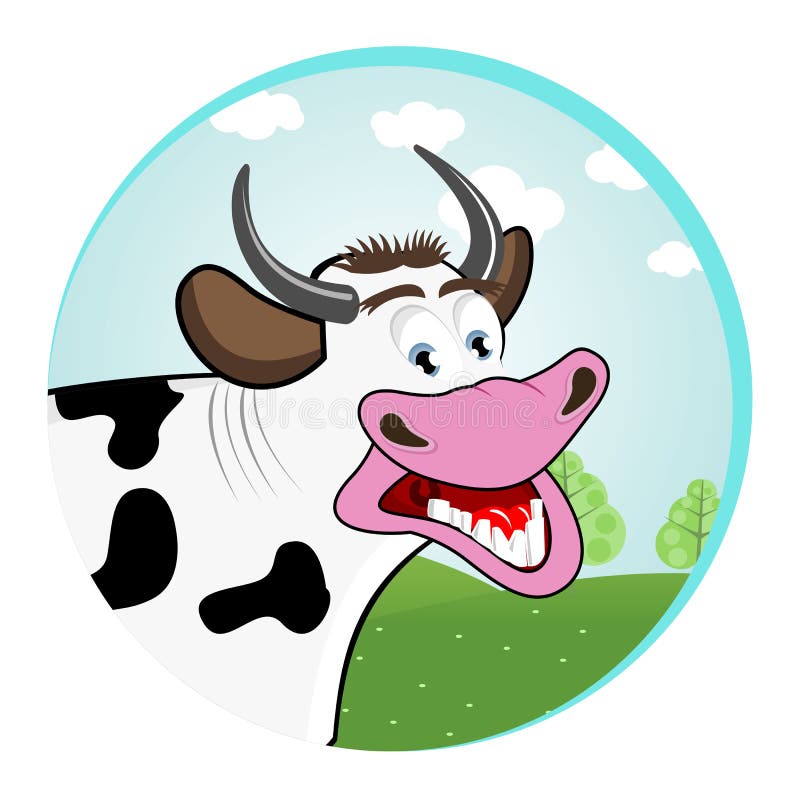 Smiling happy funny cow stock vector. Illustration of dairy - 55328734