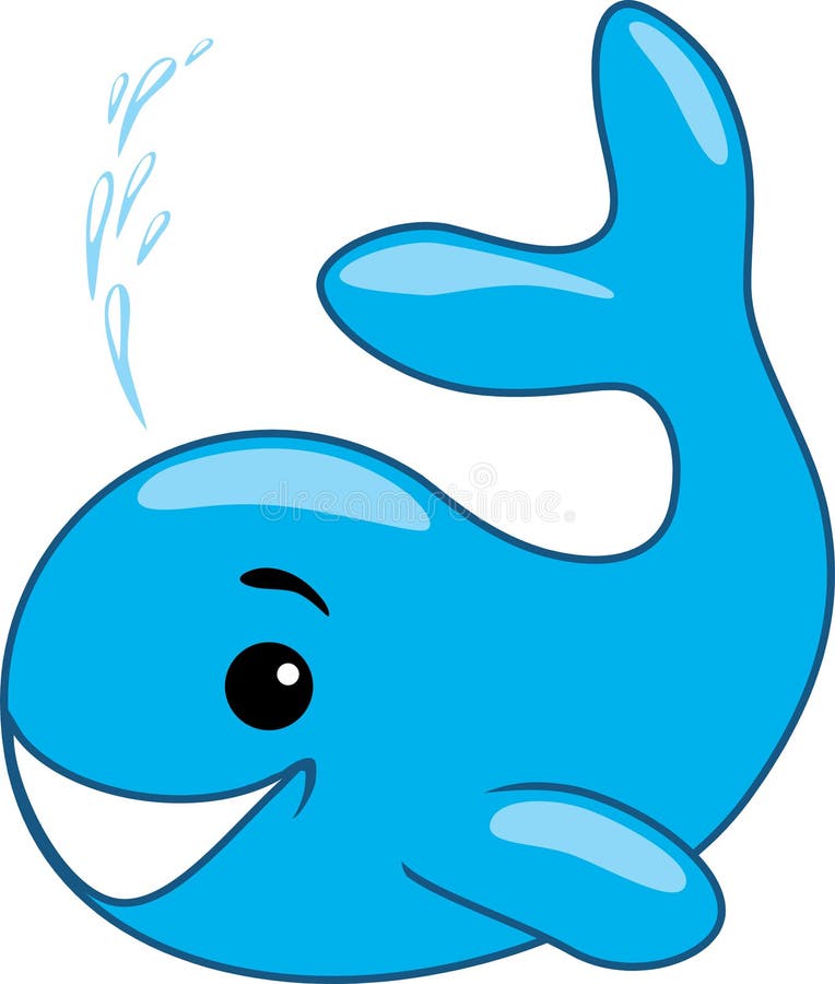 Smiling Happy Whale Isolated on White Stock Vector - Illustration of ...