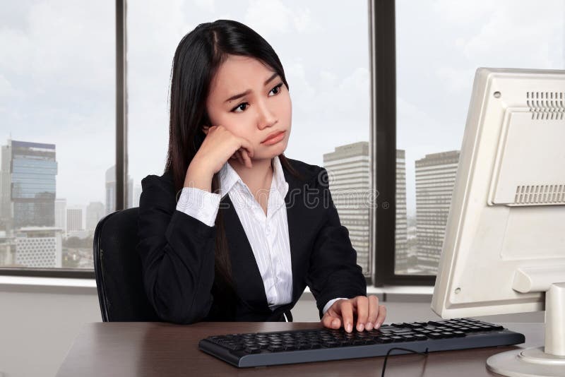 Smiling Happy Woman Using Computer Stock Image - Image of laptop ...