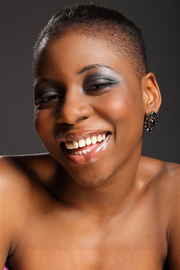 Smiling Headshot Beautiful African American Woman Stock Image Image