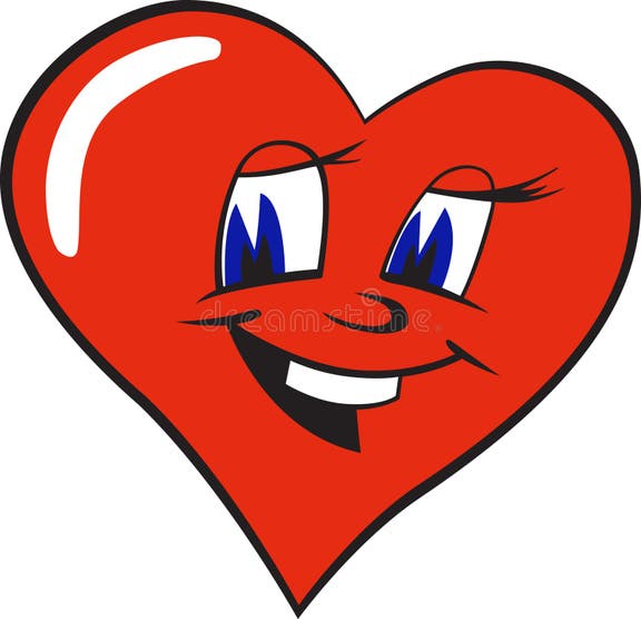 Smiling heart stock vector. Illustration of happy, alone - 17953107