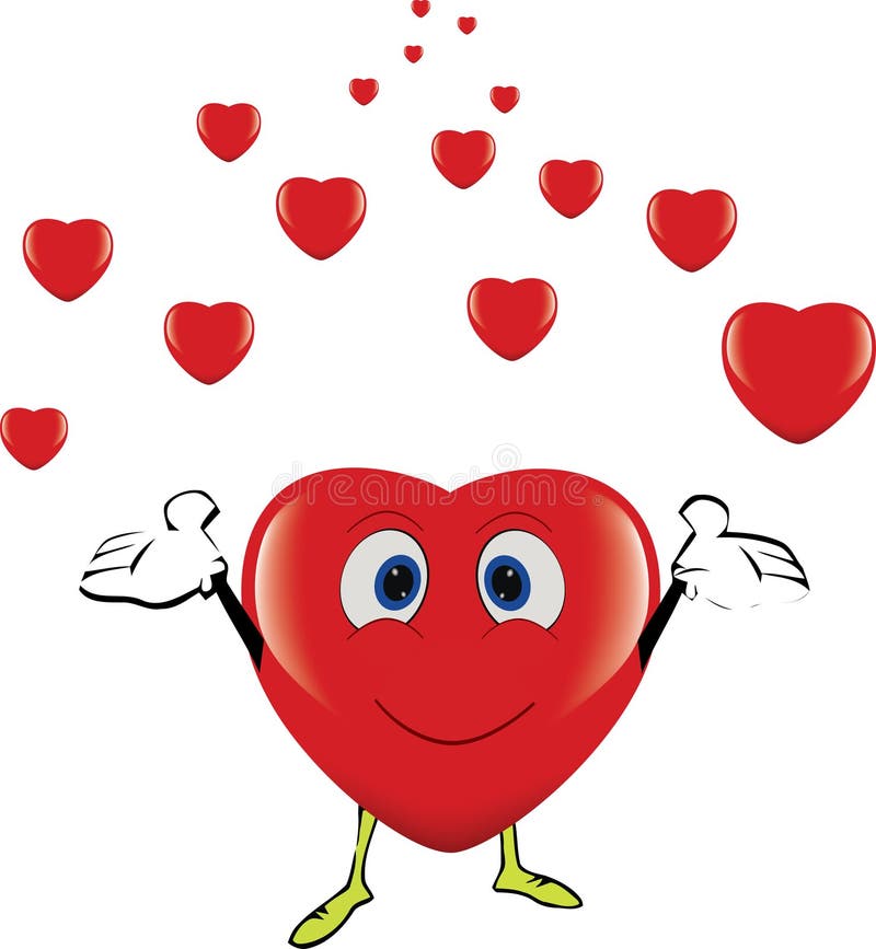 Smiling Heart Full of Happiness Throws Small Hearts Stock Vector ...