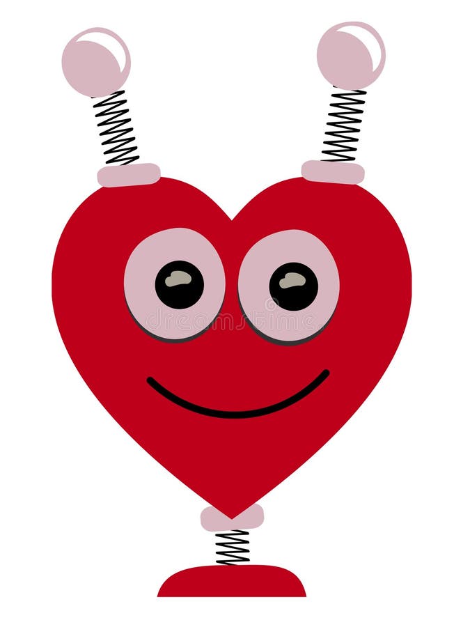 Smiling Heart Shaped Robot Head Vector Cartoon Stock Vector ...
