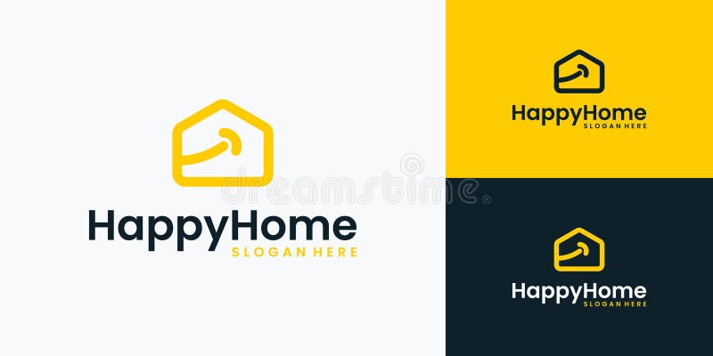 Smiling House Vector Logo Design with Modern, Simple, Clean and ...