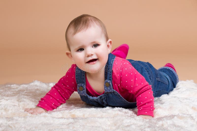 Smiling infant baby stock image. Image of childhood, female - 50972943