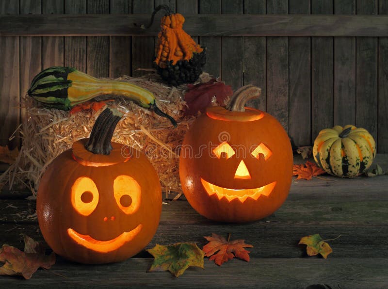 Smiling Jack-O-Lanterns stock image. Image of weathered - 21248749