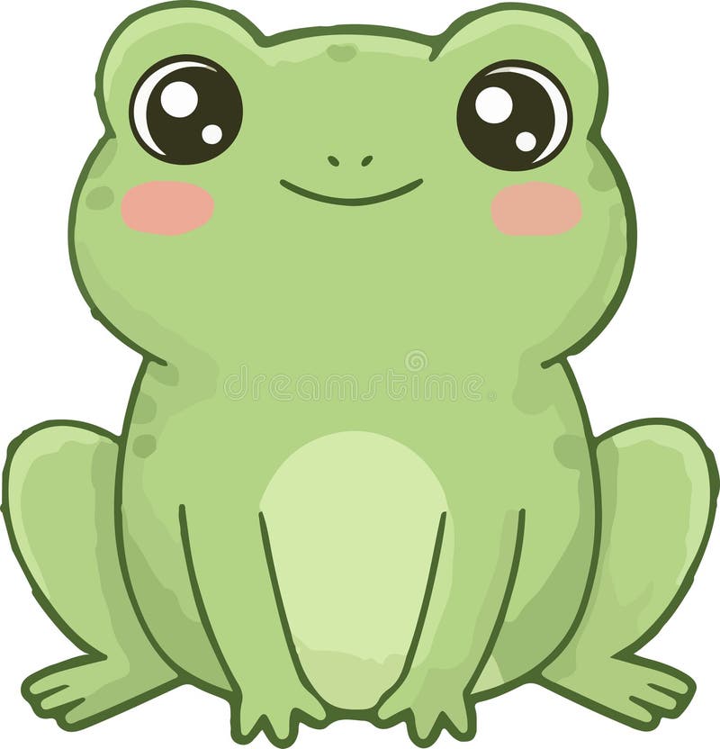 Smiling Kawaii Frog stock vector. Illustration of character - 384628712